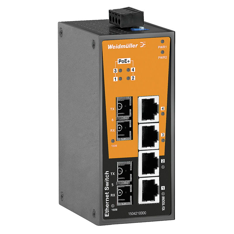 Network Switch, Unmanaged, Fast Ethernet by WEIDMUELLER (2682130000 ...