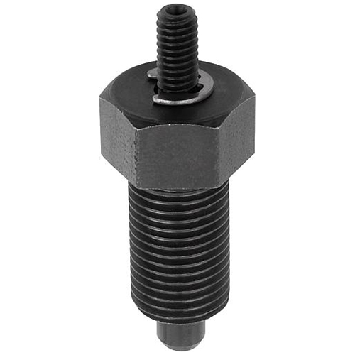 Indexing plungers, steel or stainless steel with threaded pin (K0341 E ...