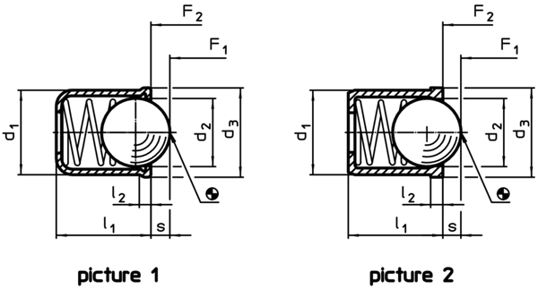 (22080.0010) Spring Plungers, smooth, with collar and ball from HALDER | MISUMI
